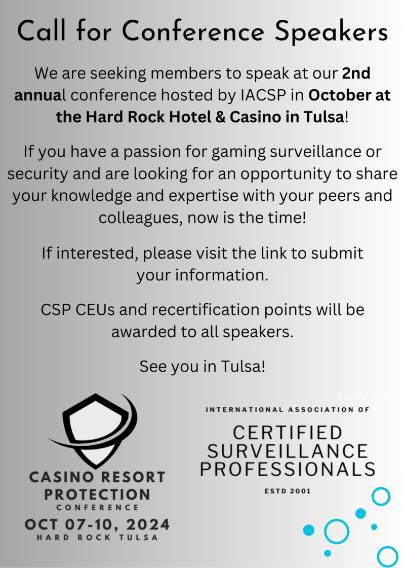 Call for Conference Speakers - IACSP